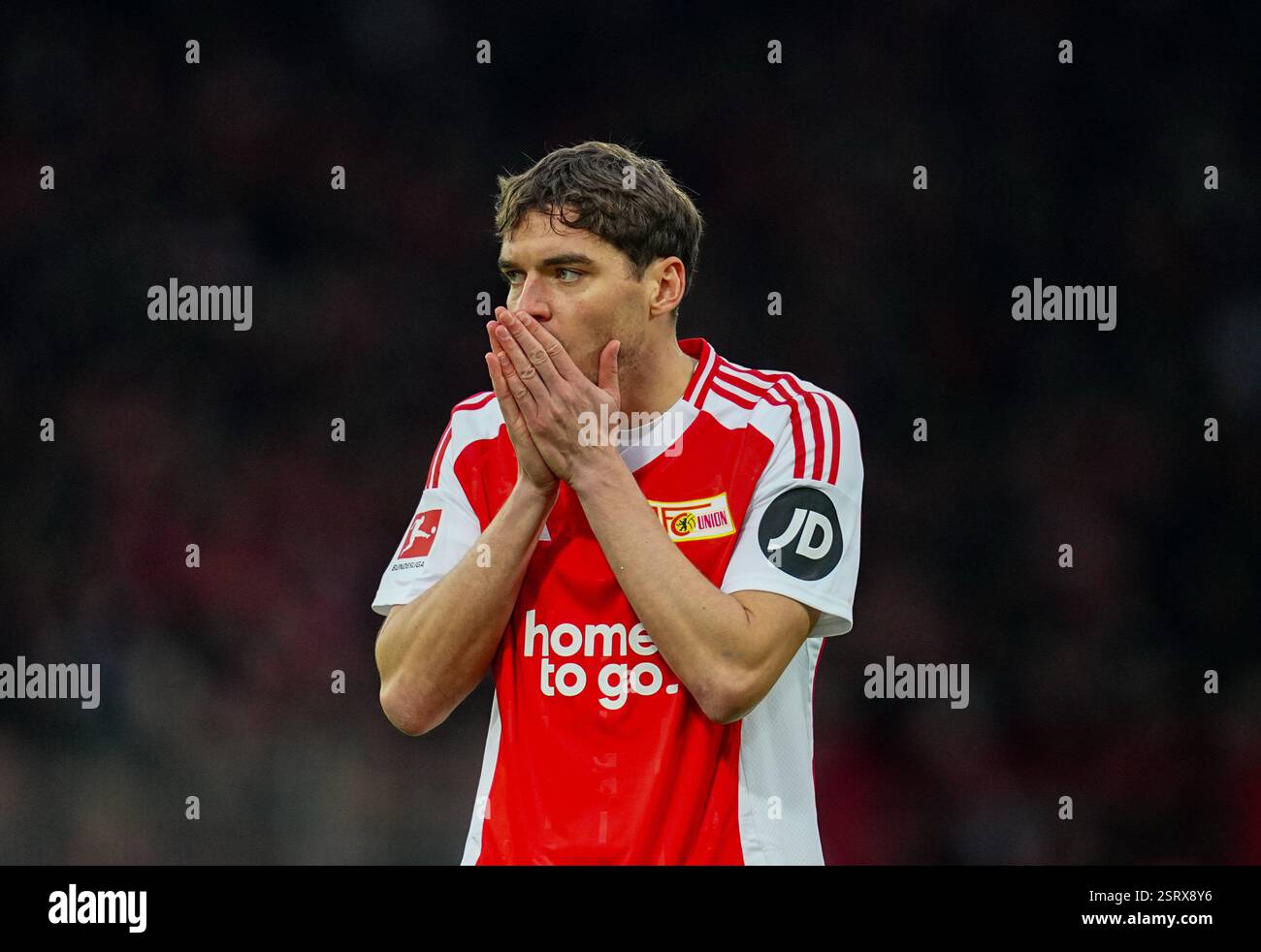 February 15 2025: Robert Skov of 1.FC Union Berlin gestures during a 1 ...