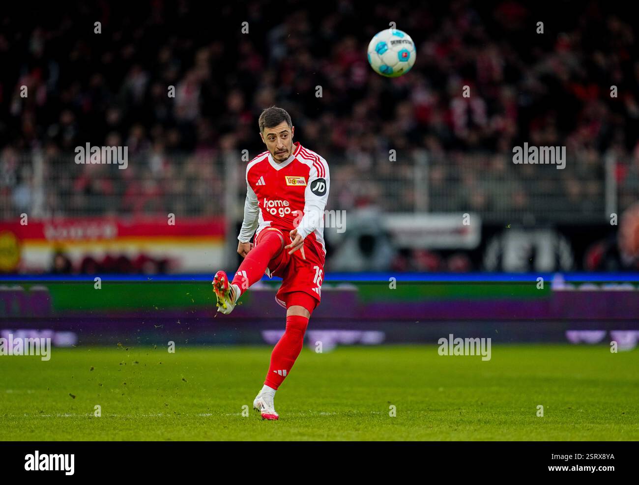 February 15 2025: Josip Juranovic of 1.FC Union Berlin controls the ...