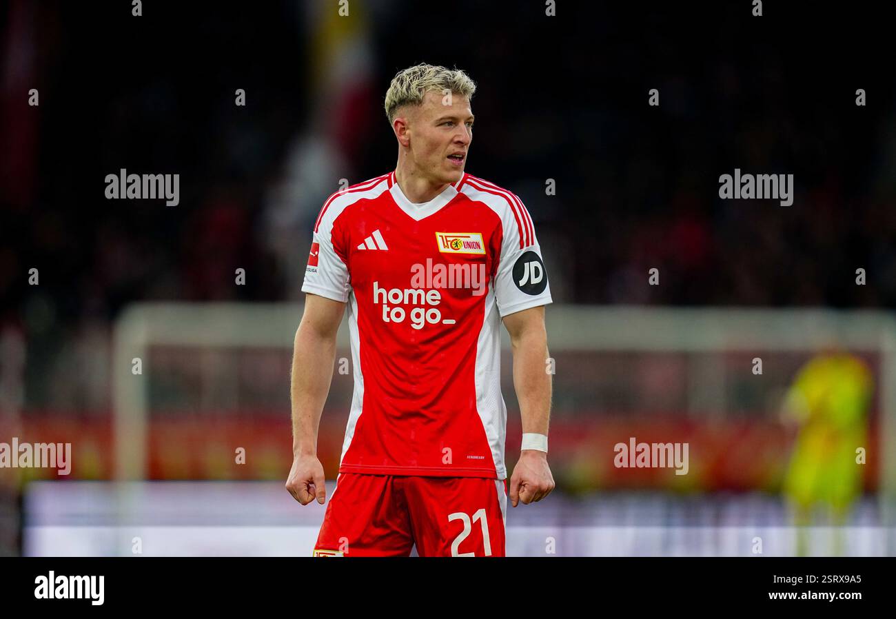 February 15 2025: Tim Skarke of 1.FC Union Berlin looks on during a 1 ...