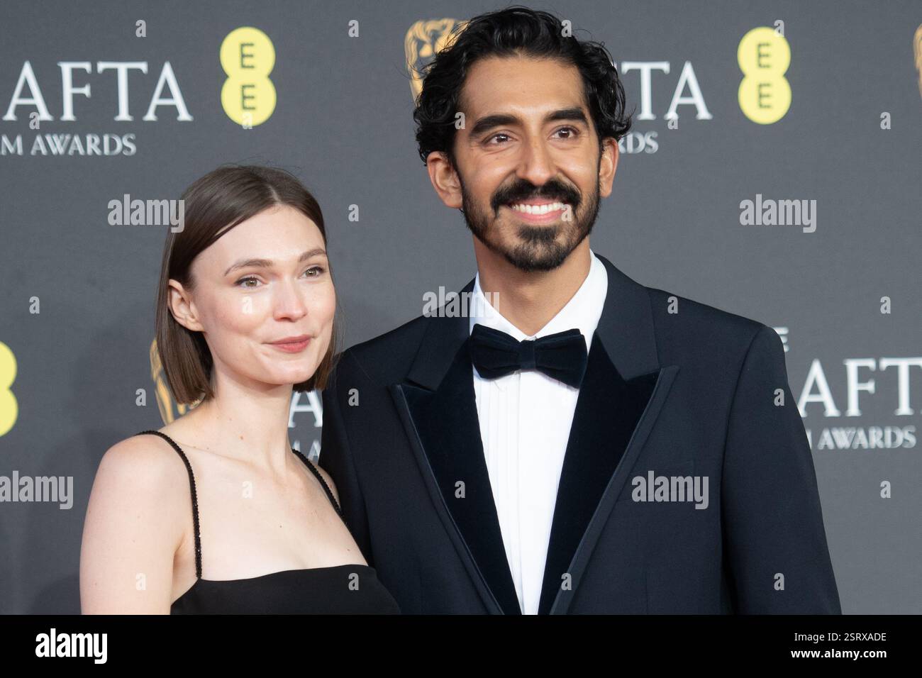 London, UK. 16 Feb, 2025. Pictured: Dev Patel and Tilda Cobham-Hervey ...