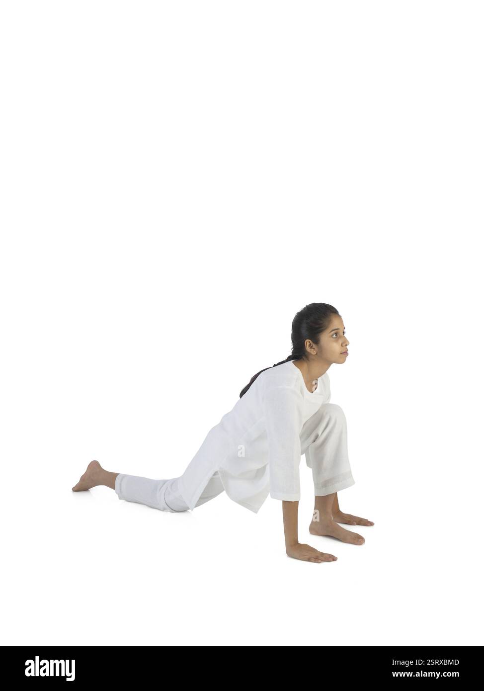 Girl practicing vanar asana MR#779J Stock Photo - Alamy