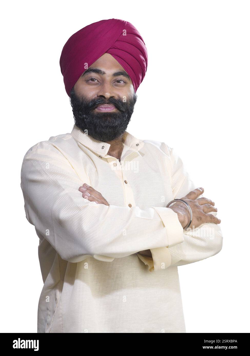 Sikh man standing in cross hands MR#779A Stock Photo - Alamy