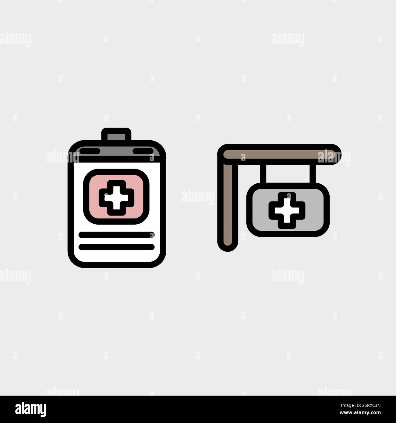 Pharmacy and medicine symbols - clean and modern medic symbol set Stock ...