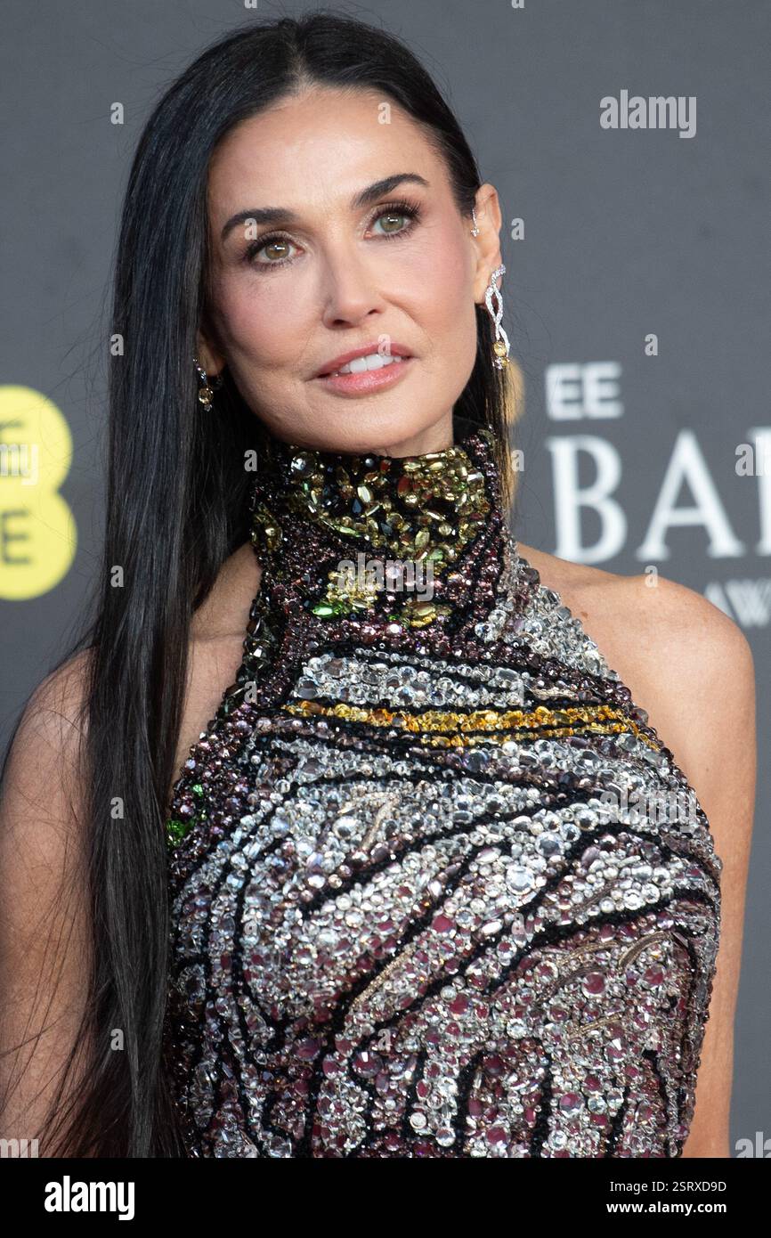London, UK. 16 Feb, 2025. Pictured: Demi Moore attends The EE British ...