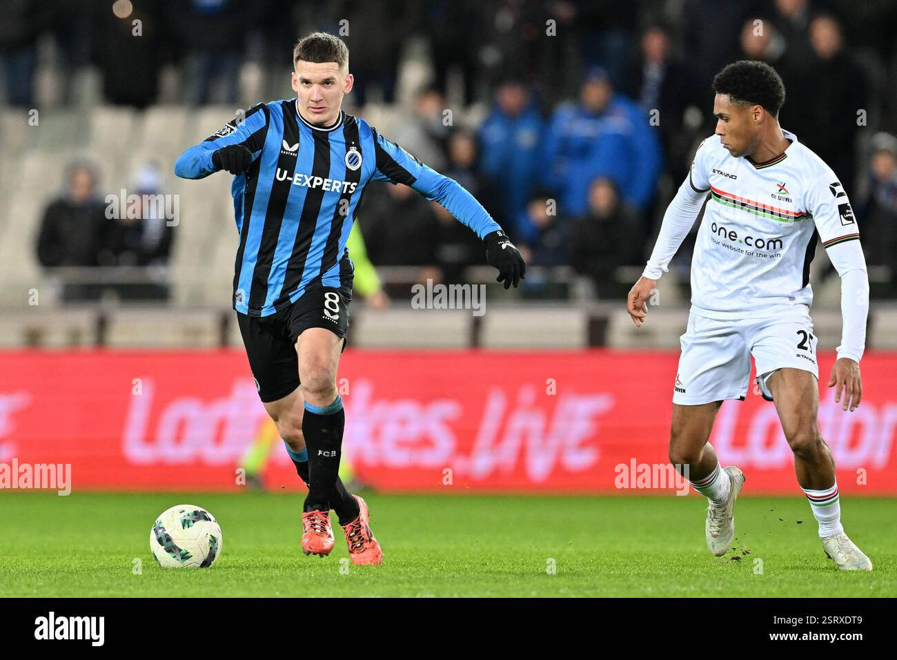 Brugge, Belgium. 07th Jan, 2025. Christos Tzolis (8) of Club Brugge and ...