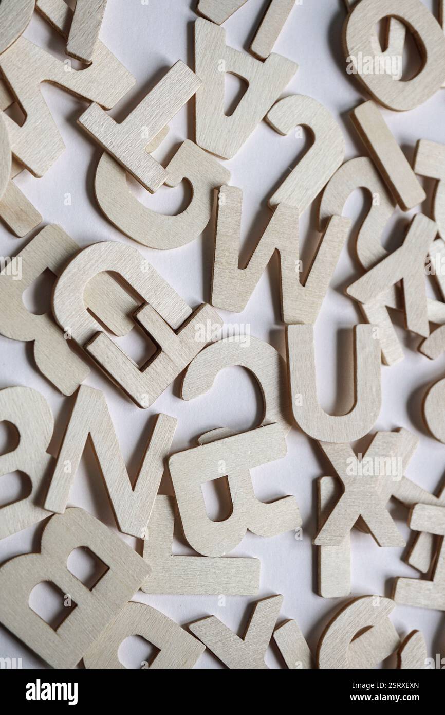 wooden letters on white background, letters of the alphabet Stock Photo ...