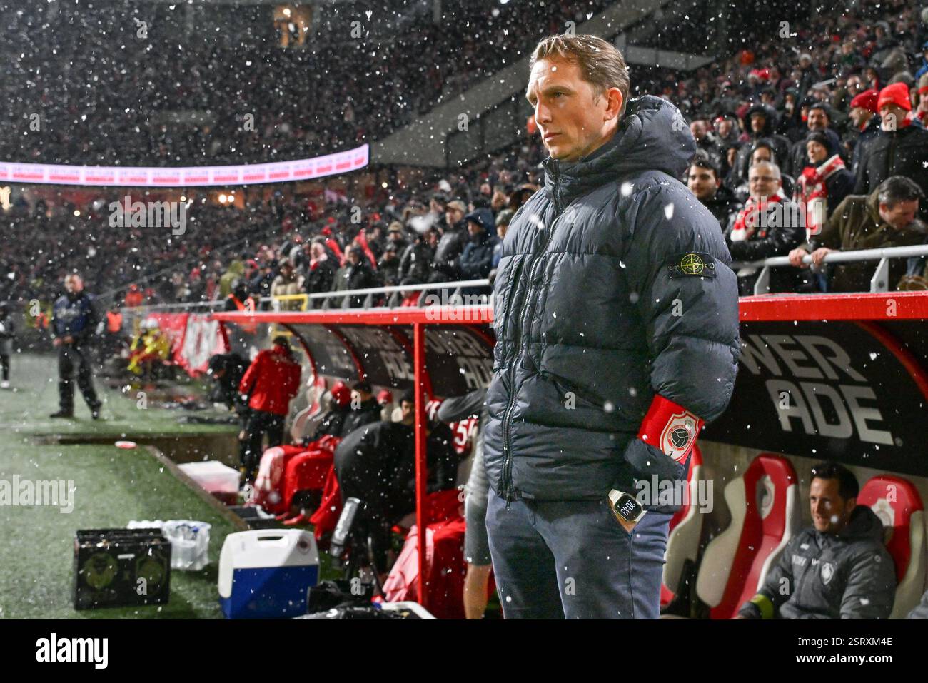 Antwerpen, Belgium. 08th Jan, 2025. Head Coach Jonas De Roeck of Antwerp pictured during the ...