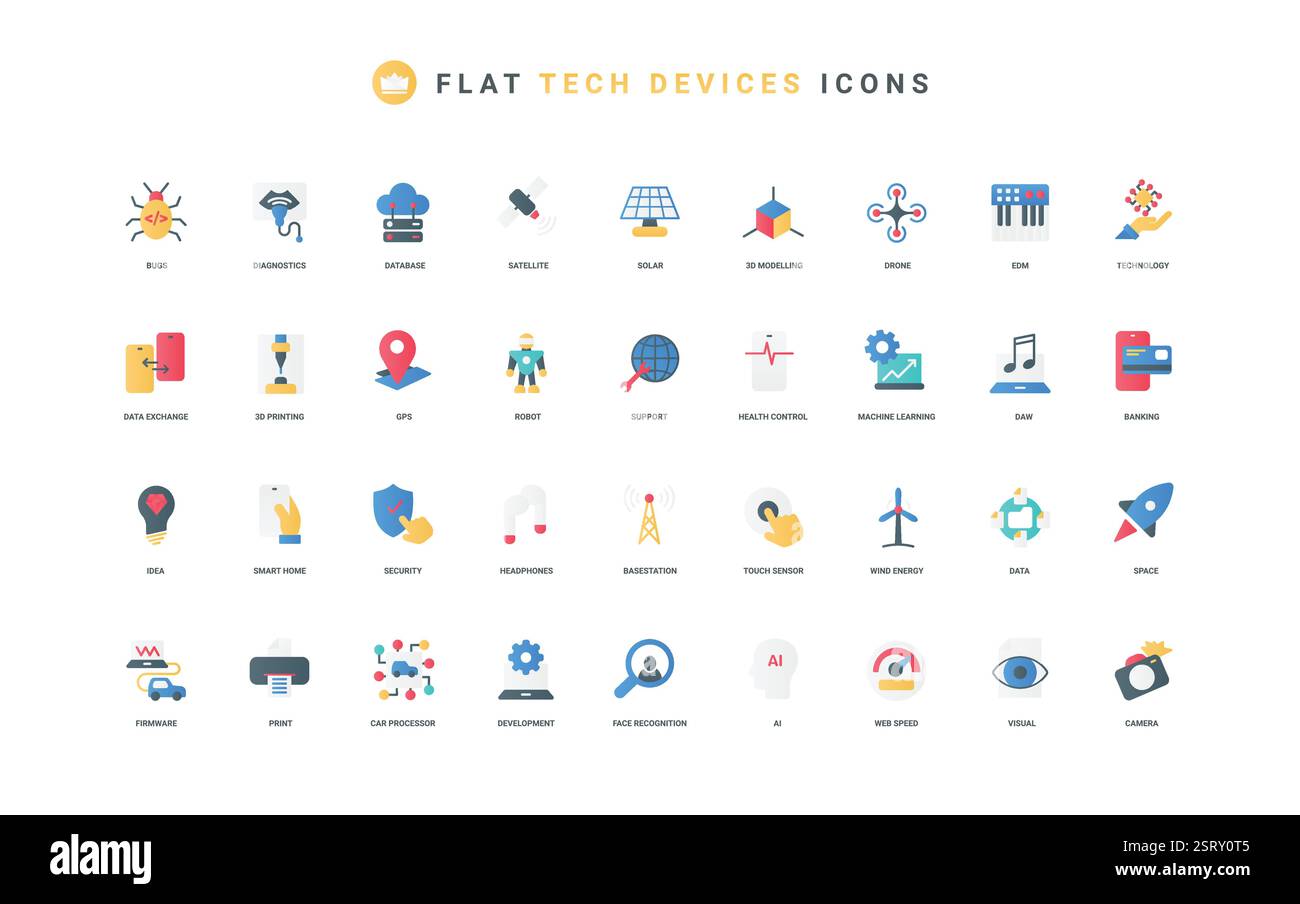 Modern new technology of future, data analysis system and AI processes ...