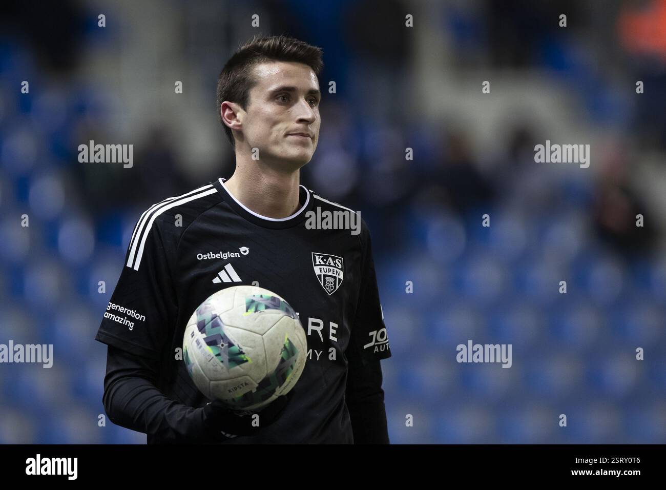 Genk, Belgium. 16th Feb, 2025. Eupen's Yentl Van Genechten pictured ...