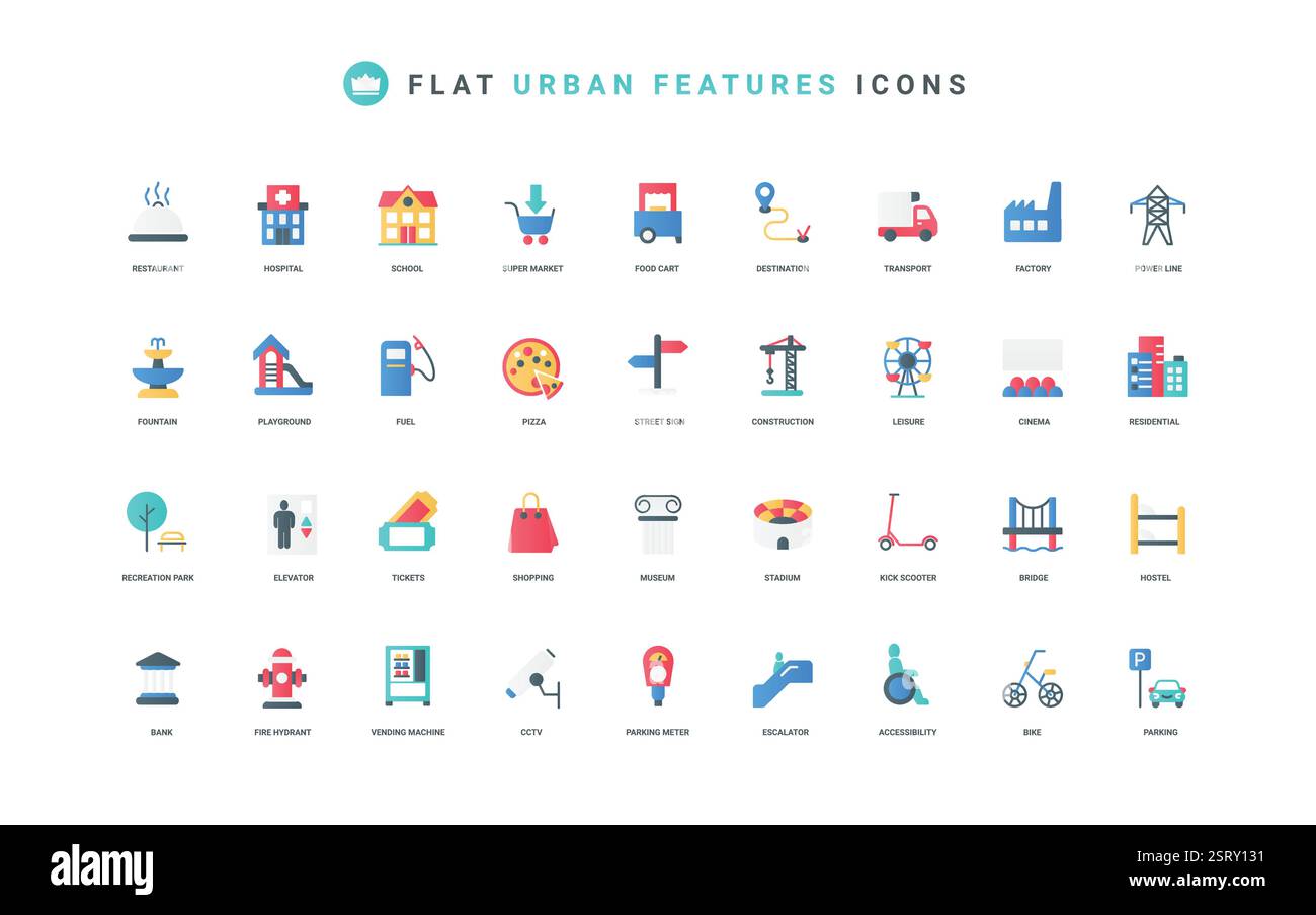 Urban infrastructure and public buildings, city transport and road ...