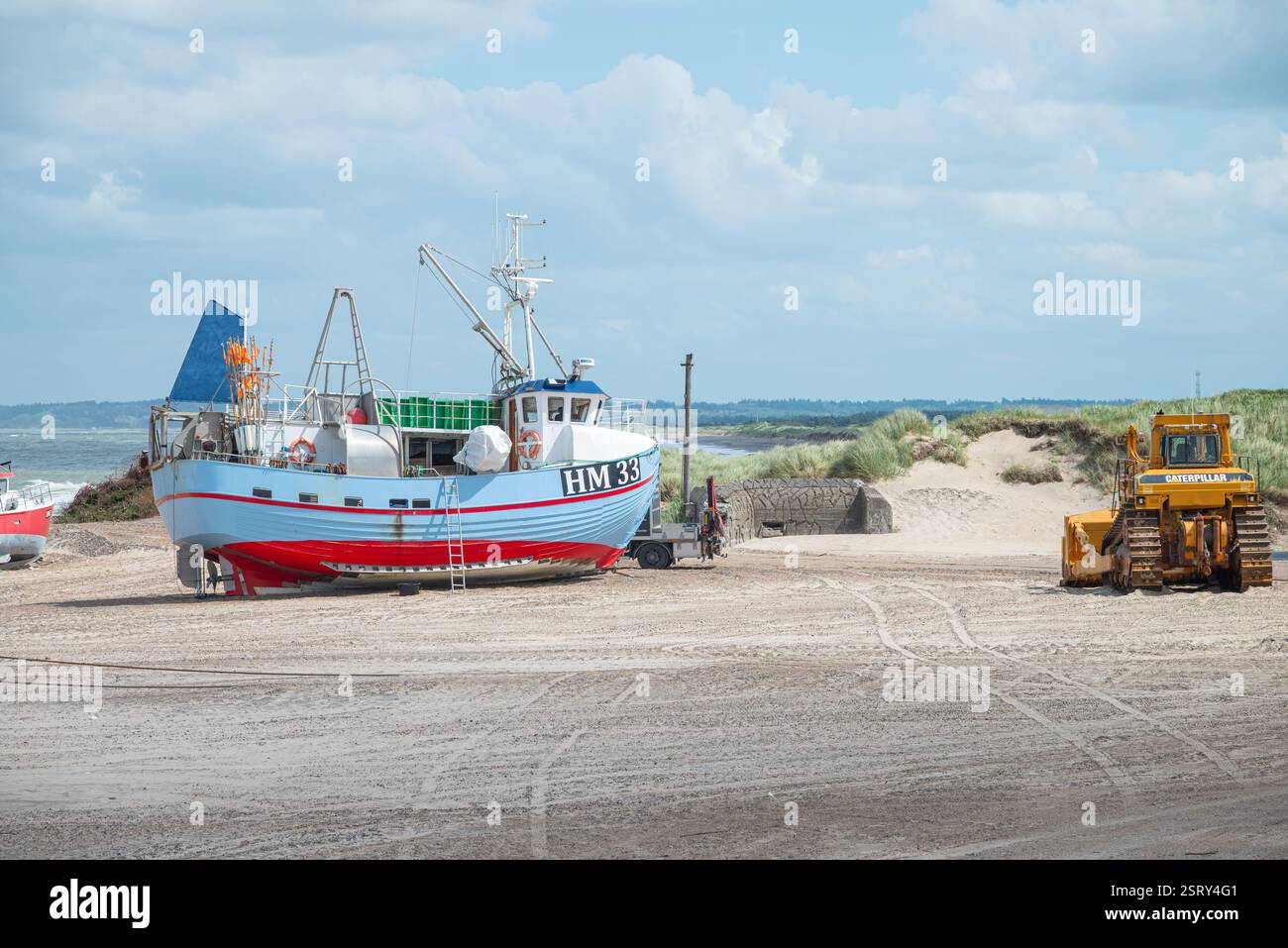 Thorup Strand Denmark - June 5. 2024: Fishing boats on the beach Stock ...