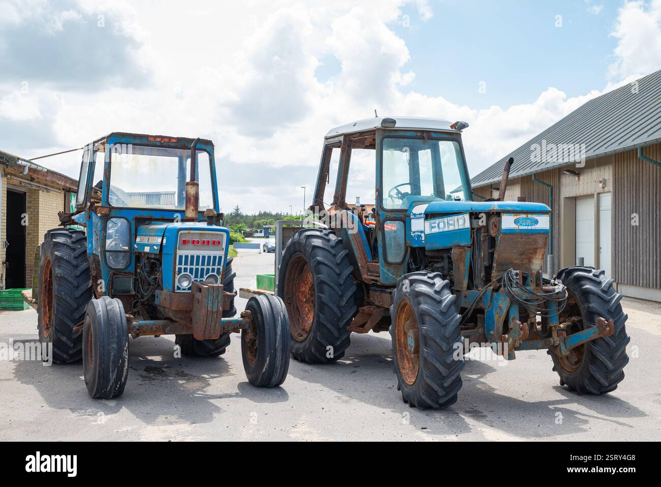 Thorup Strand Denmark - June 5. 2024: Old ford tractors Stock Photo - Alamy