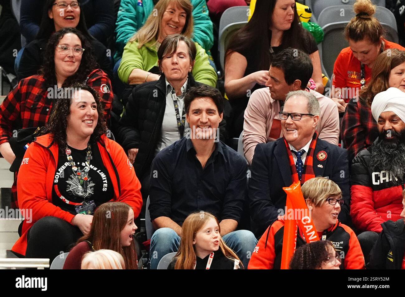 Prime Minister of Canada Justin Trudeau (centre) attends the Indoor ...