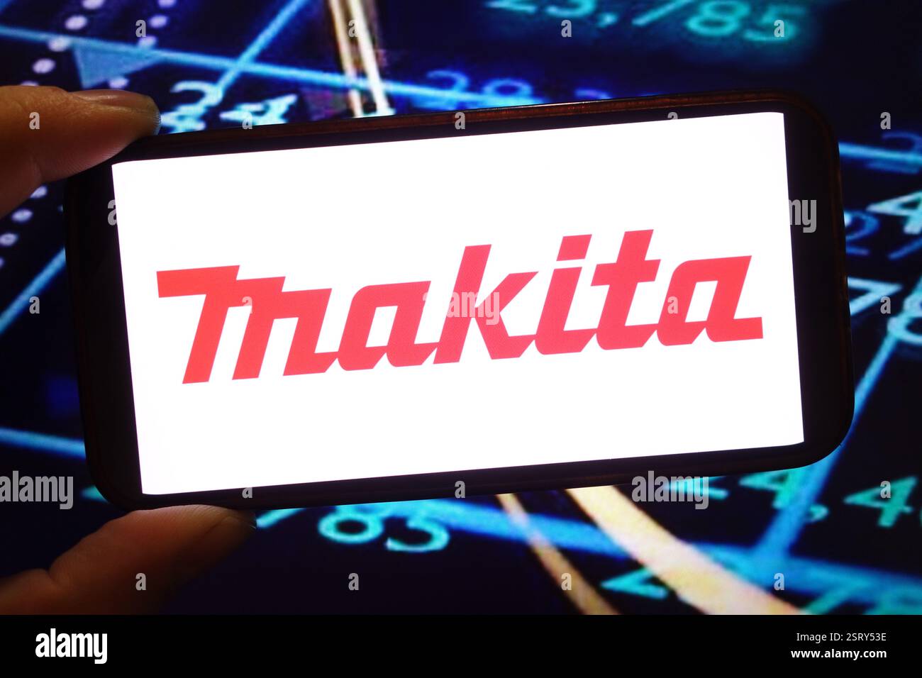 In this photo illustration, the Makita company logo is seen displayed ...