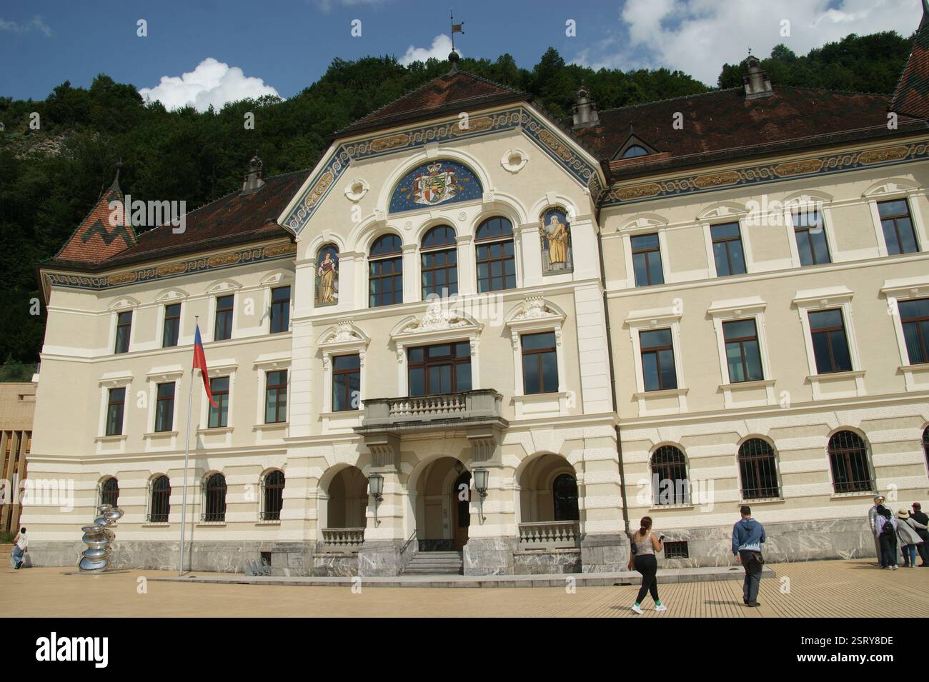 Majestic architecture in the heart of Vaduz. The Government House of ...