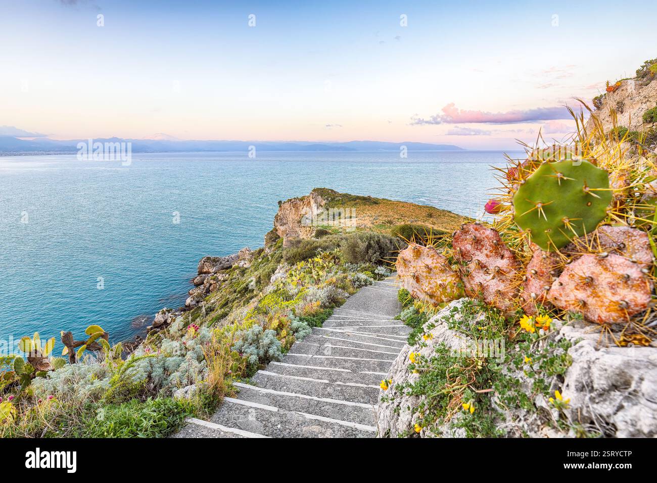 Unbelivable spring view on the the cape Milazzo panorama of nature ...