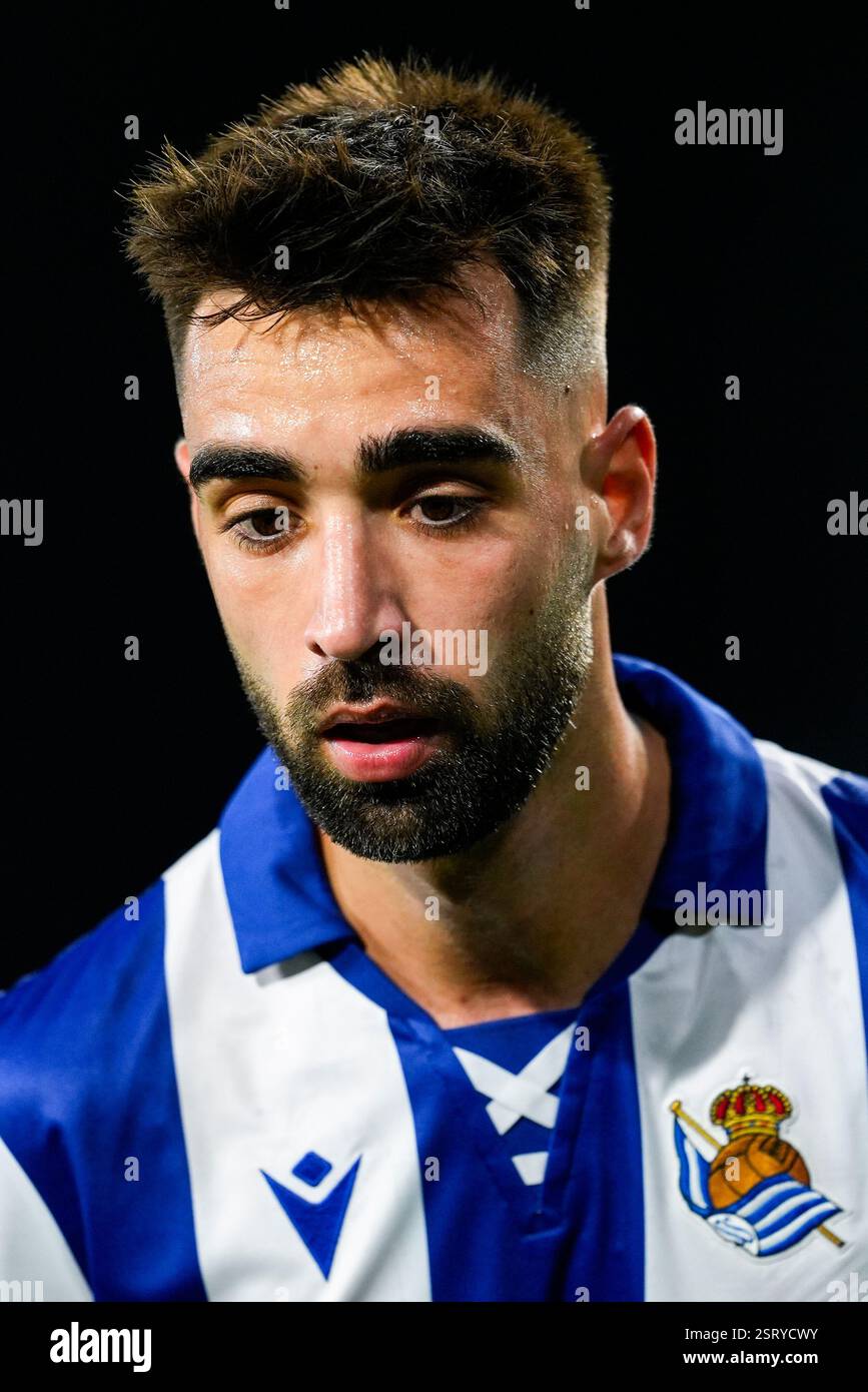 Brais Mendes of Real Sociedad looks on during the Spanish league ...