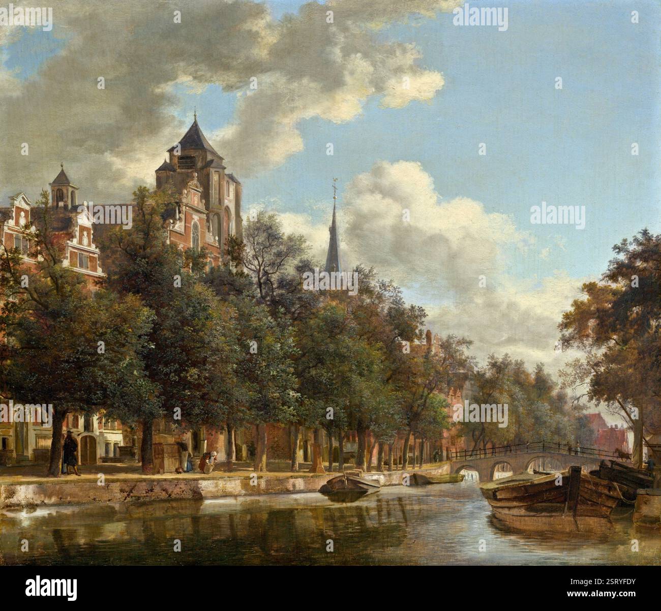 Painting by Dutch painter artist Jan van der Heyden 1670 View down a ...