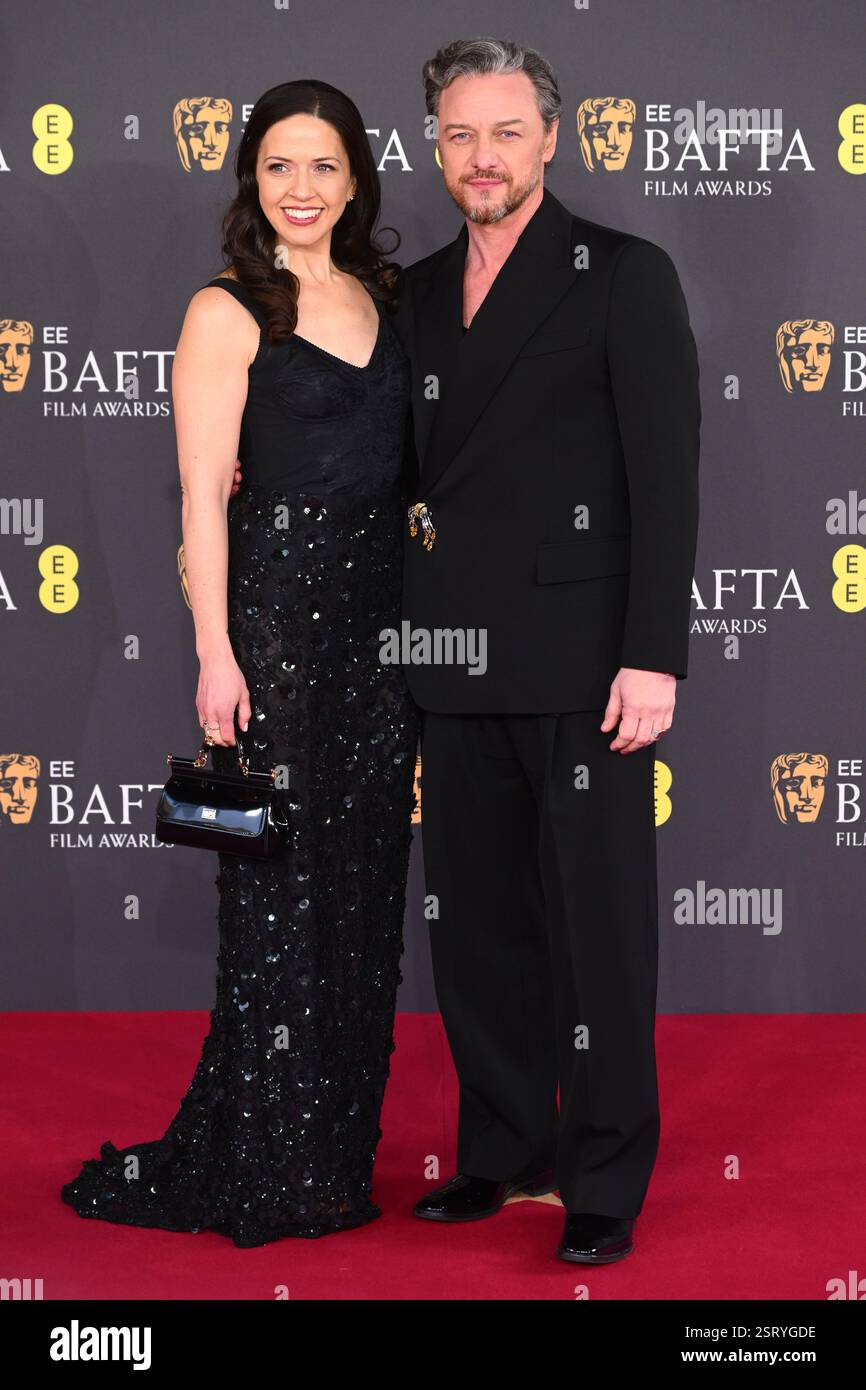 London, UK. 16 February 2025. Lisa Liberati and James McAvoy attending ...
