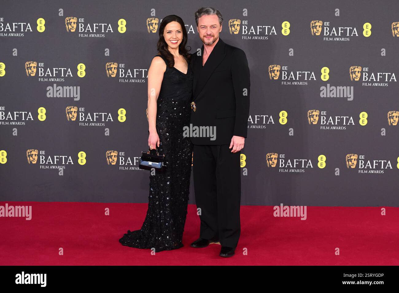 London, UK. 16 February 2025. Lisa Liberati and James McAvoy attending ...