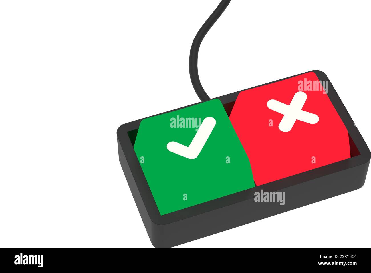 Keyboard with keys - check mark and cross. Choice, vote, survey or ...