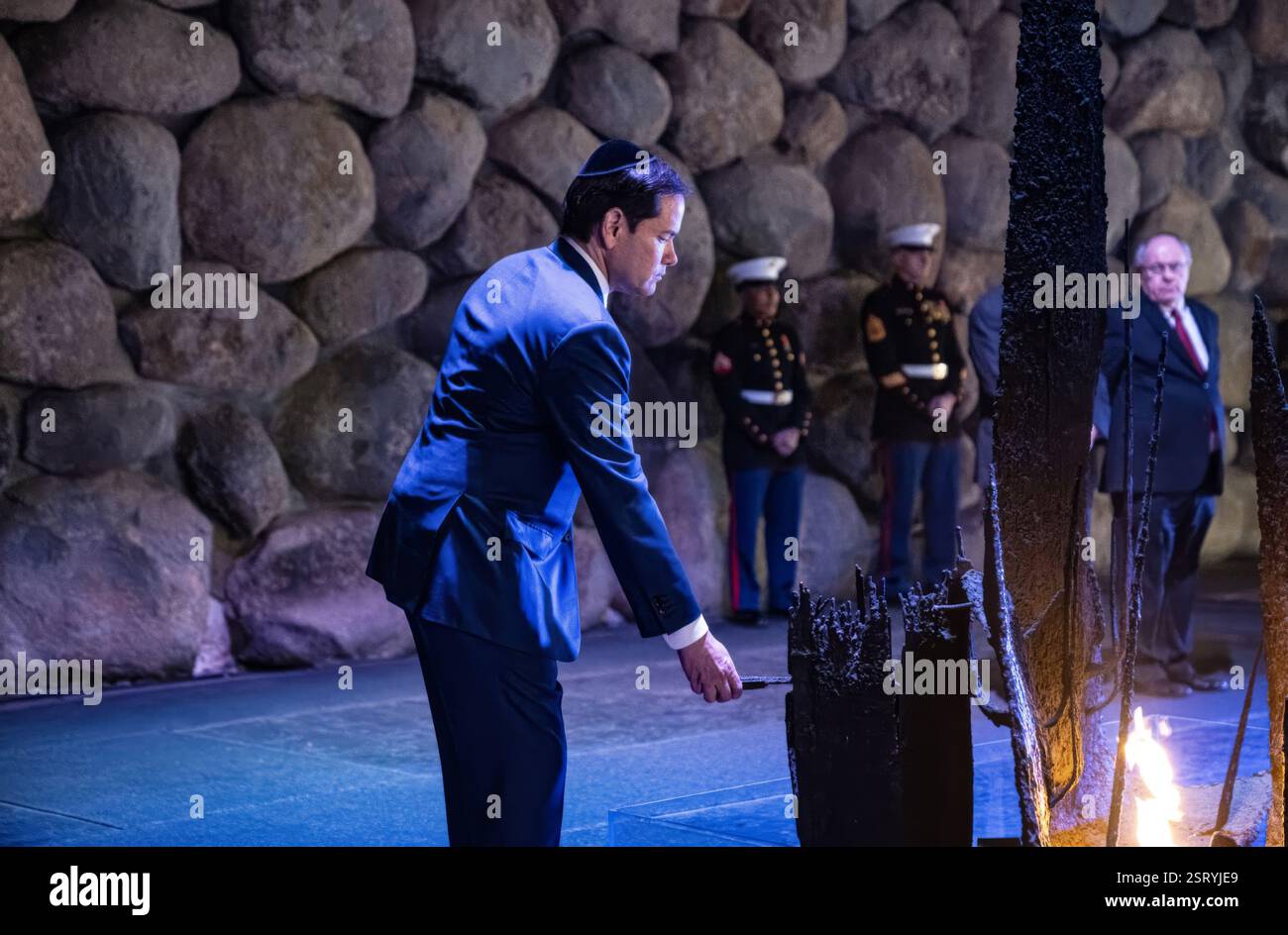 Jerusalem, Israel. 16th Feb, 2025. U.S Secretary of State Marco Rubio, takes part in a ...