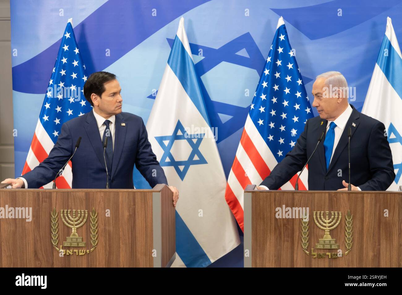 Jerusalem, Israel. 16th Feb, 2025. U.S Secretary of State Marco Rubio ...