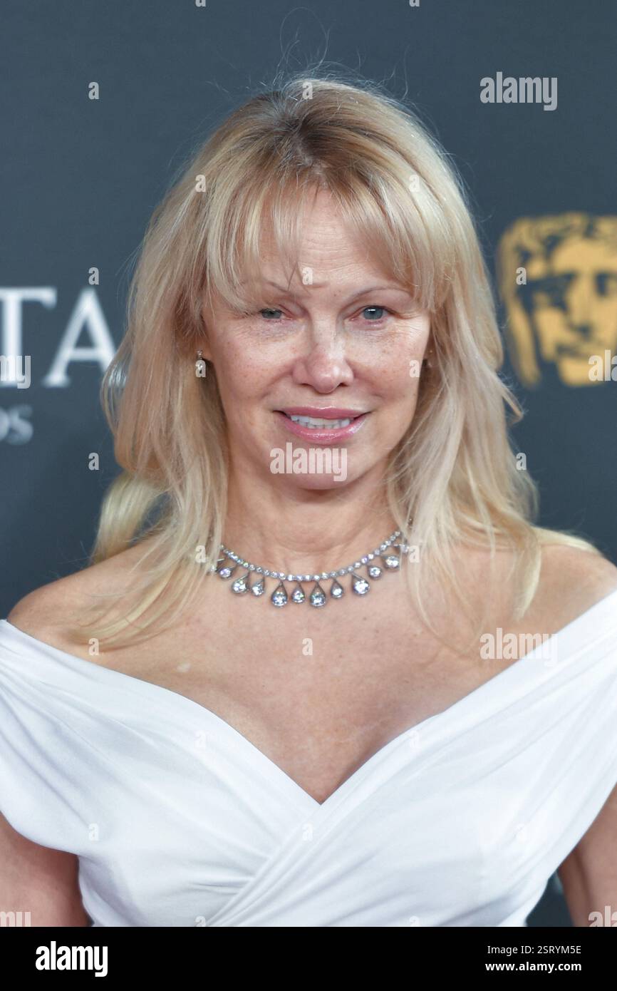 Pamela Anderson attending the 2025 EE BAFTA Film Awards at The Royal ...