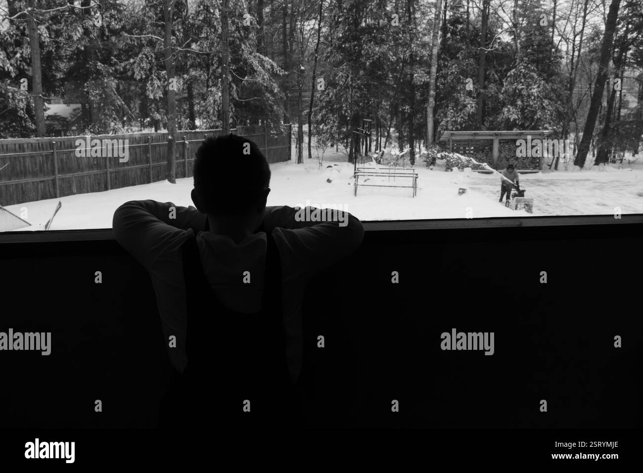 Snowman child Black and White Stock Photos & Images - Alamy