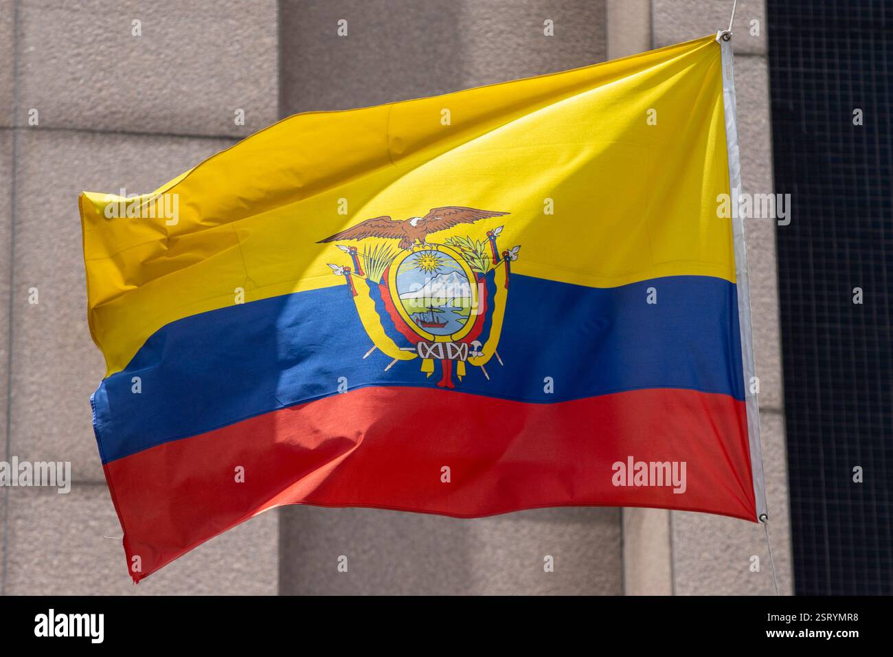 National flag of Ecuador on a flagpole Stock Photo - Alamy
