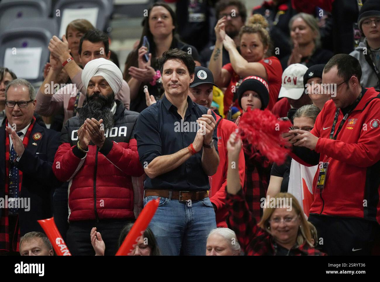 Canada's Prime Minister Justin Trudeau watches the indoor rowing ...