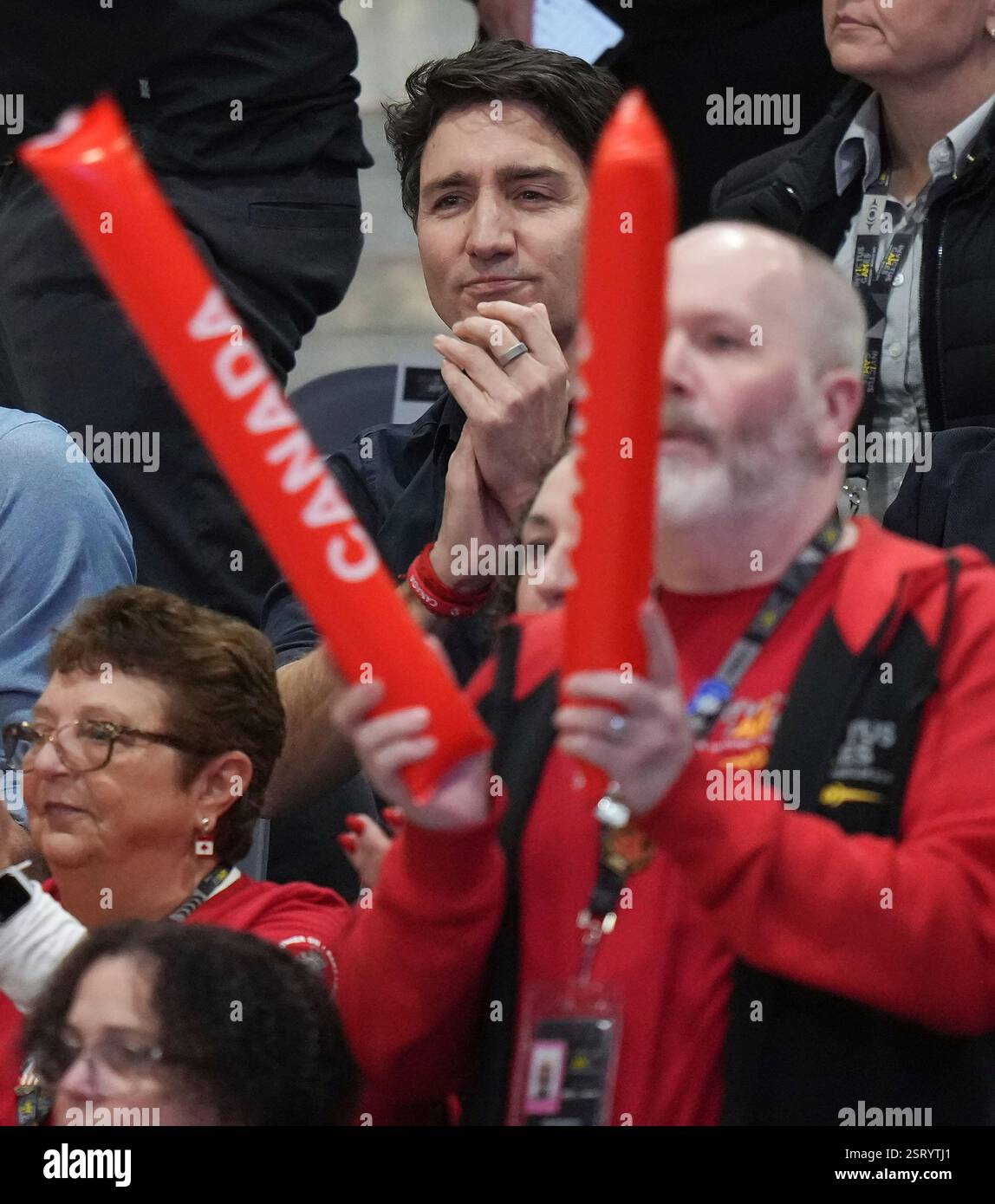 Canada's Prime Minister Justin Trudeau watches the indoor rowing ...