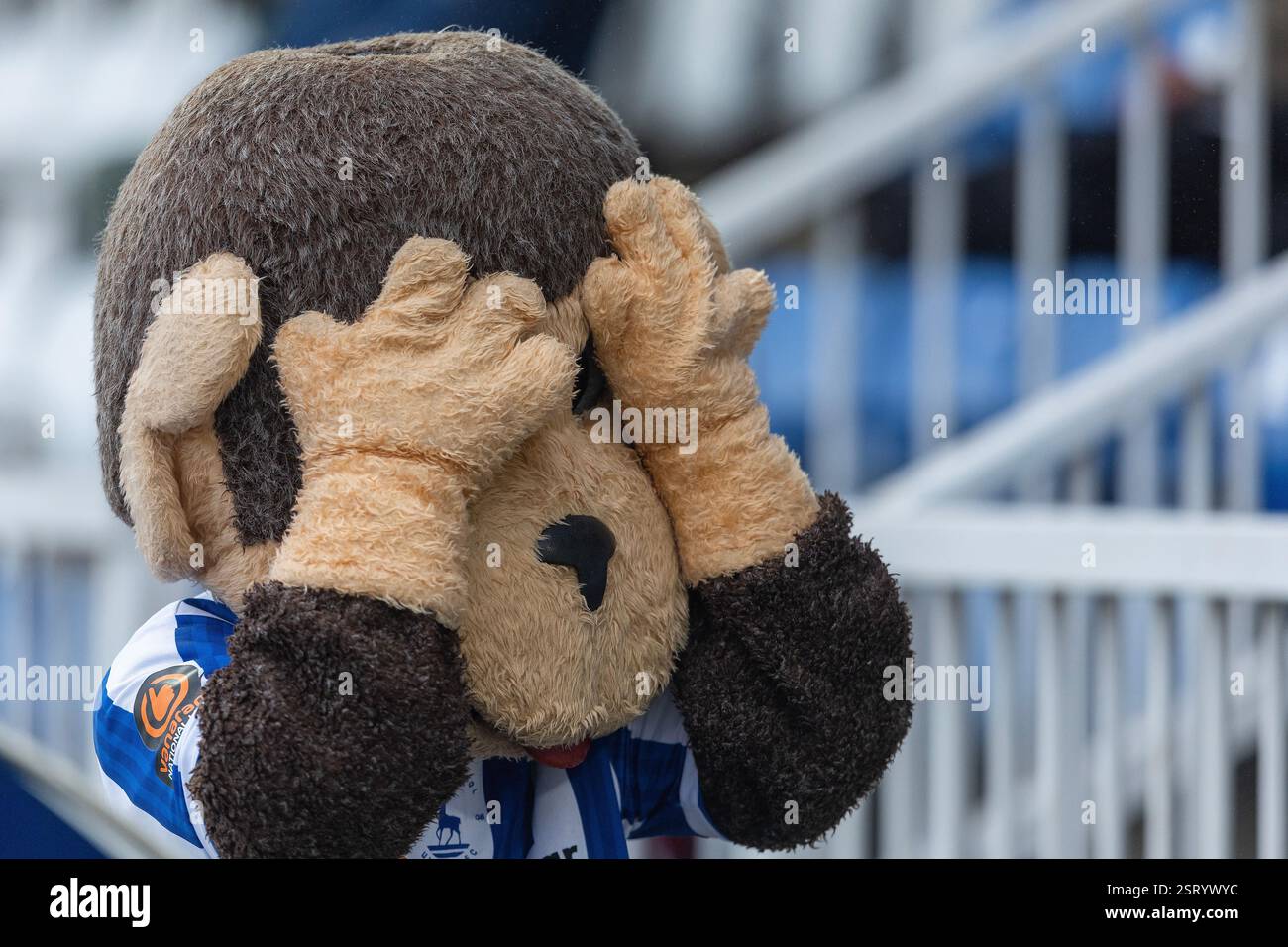 H'Angus the Hartlepool United mascot is seen during the Vanarama ...