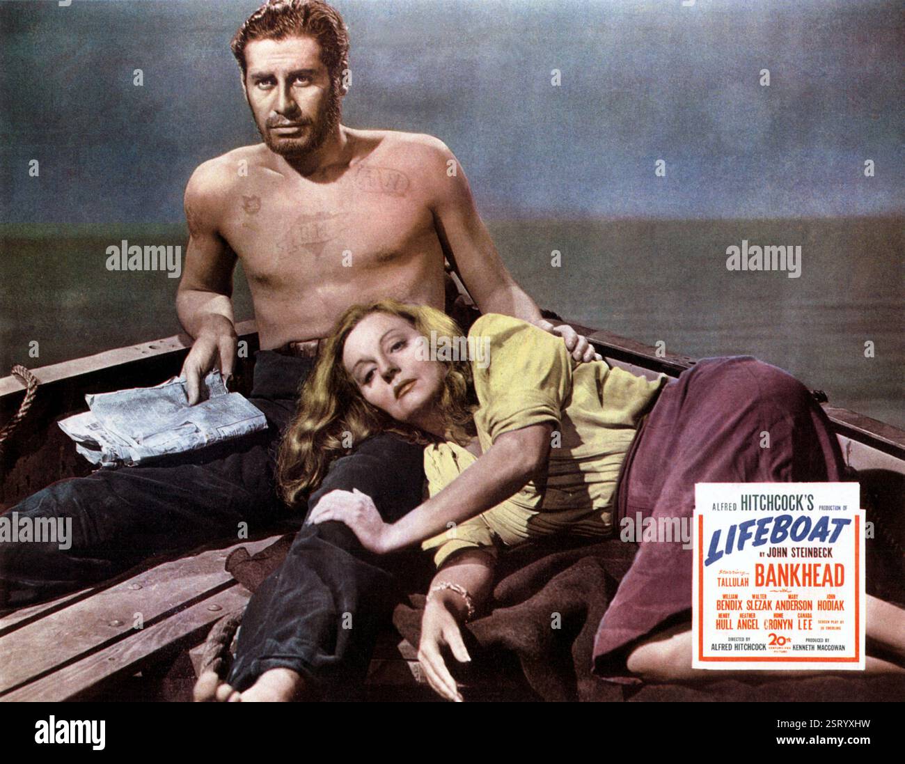 LIFEBOAT Directed by Alfred Hitchcock JOHN HODIAK, TALLULAH BANKHEAD LIFEBOAT Date: 1944 Stock ...