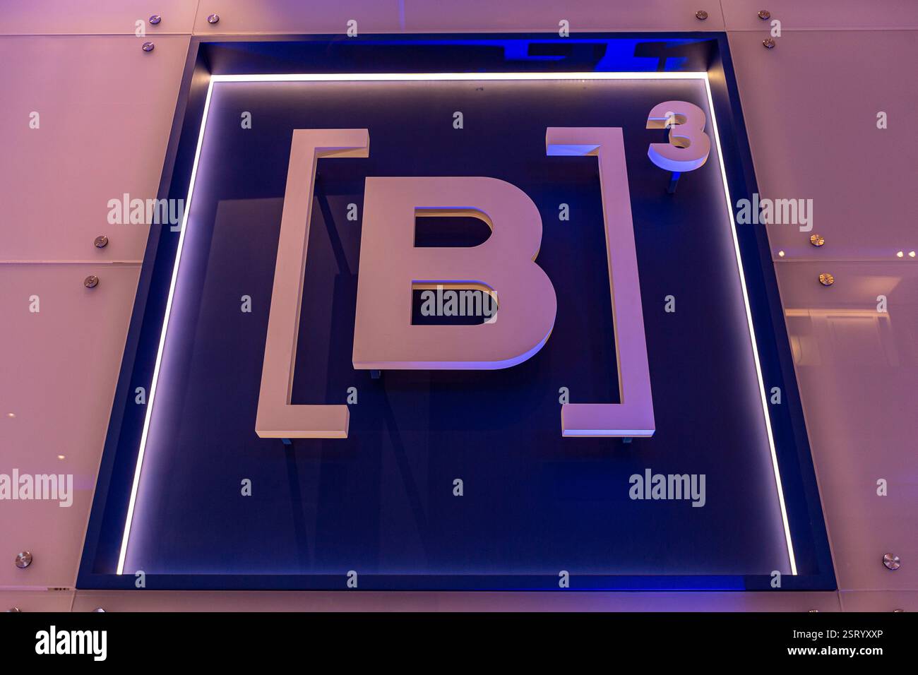 Sao Paulo, Brazil - oct 26, 2021 - Logo of the B3, a brazilian Stock ...