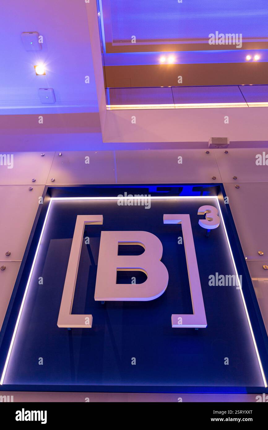 Sao Paulo, Brazil - oct 26, 2021 - Logo of the B3, a brazilian Stock ...