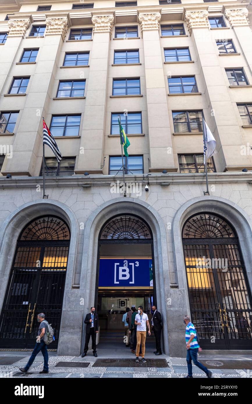 Sao Paulo, Brazil, oct 26, 2021. Facade of the B3, a Stock Exchange located at Sao Paulo ...