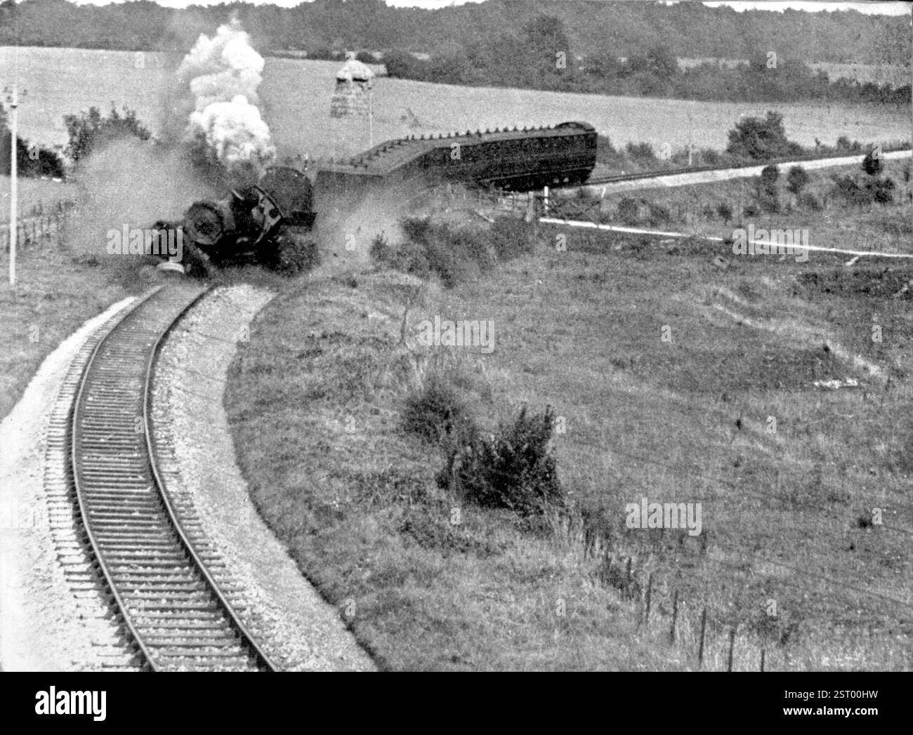 THE WRECKER Dramatic train crash specially staged for the film THE ...