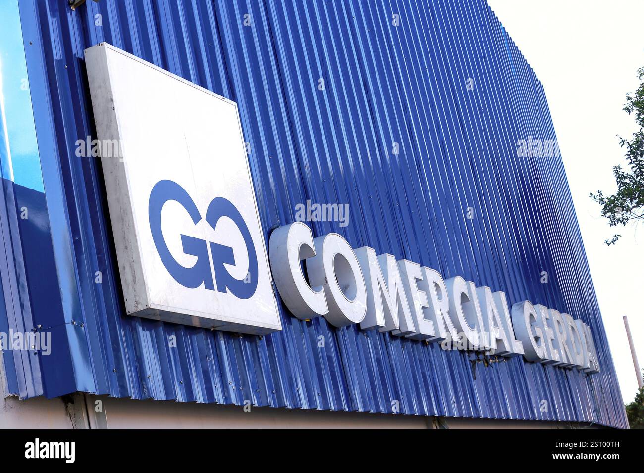 Sao Paulo, Brazil - dec16, 2014 - Closeup of the lettering and logo of ...