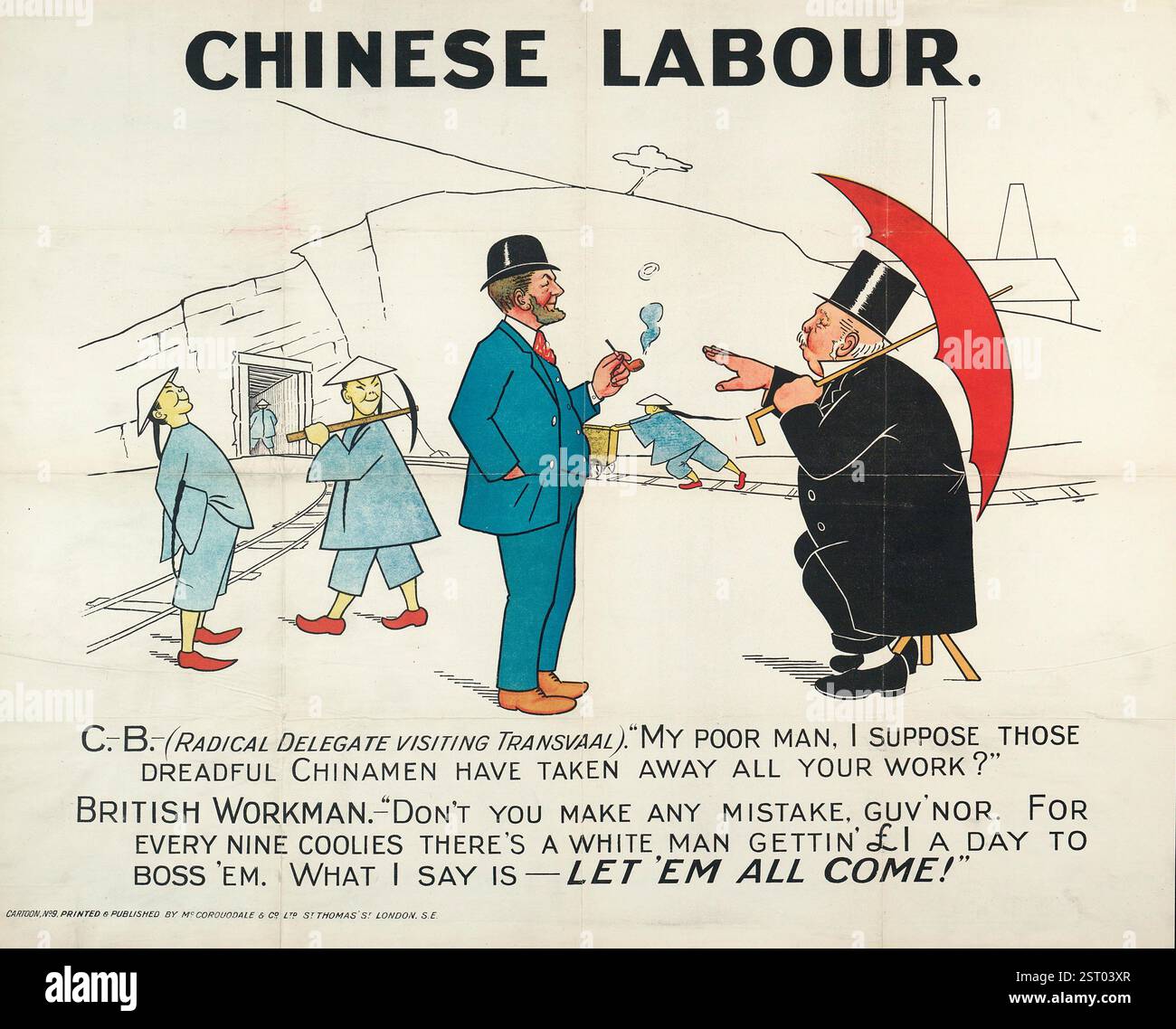 Chinese Labour. Scene outside a mine in the Transvaal, with Campbell ...