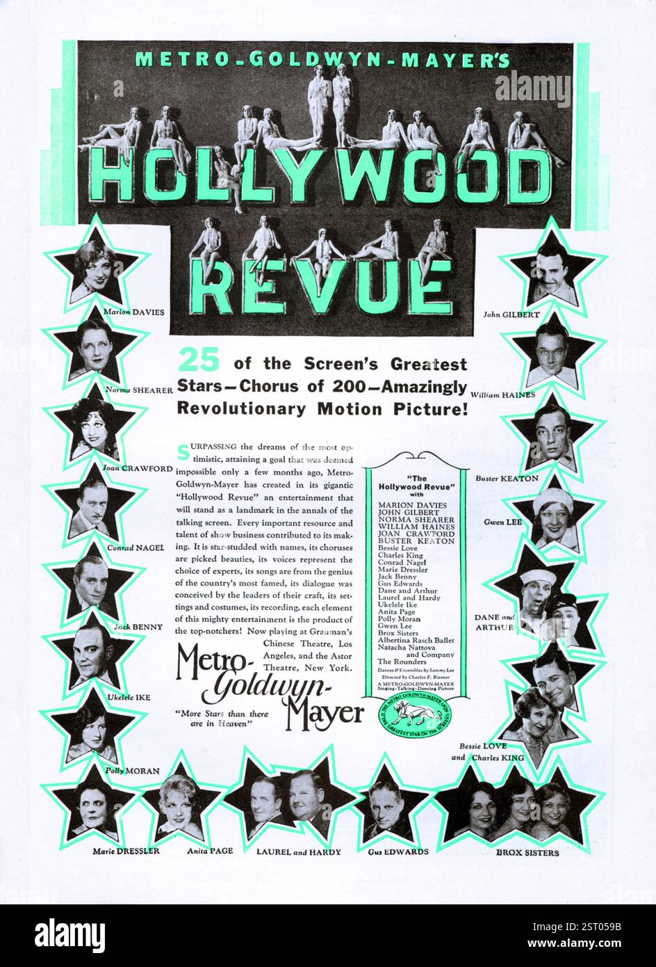 THE HOLLWOOD REVUE OF 1929 aka THE HOLLYWOOD REVUE Date: 1929 Stock ...