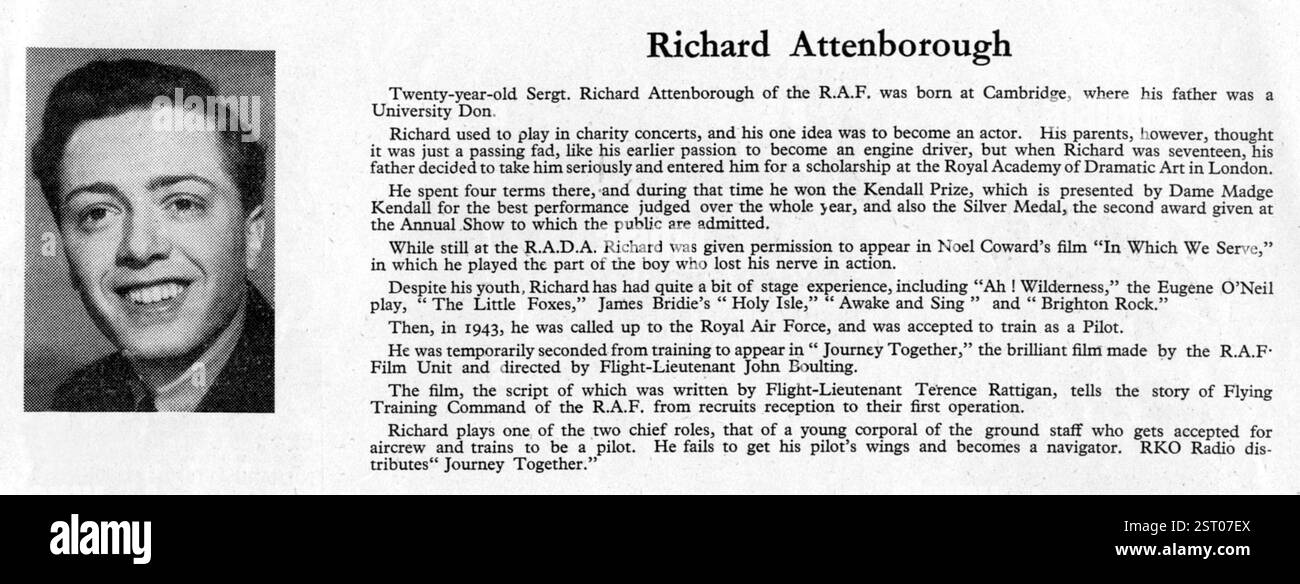 JOURNEY TOGETHER [BR 1945] RICHARD ATTENBOROUGH Date: 1945 Stock Photo ...