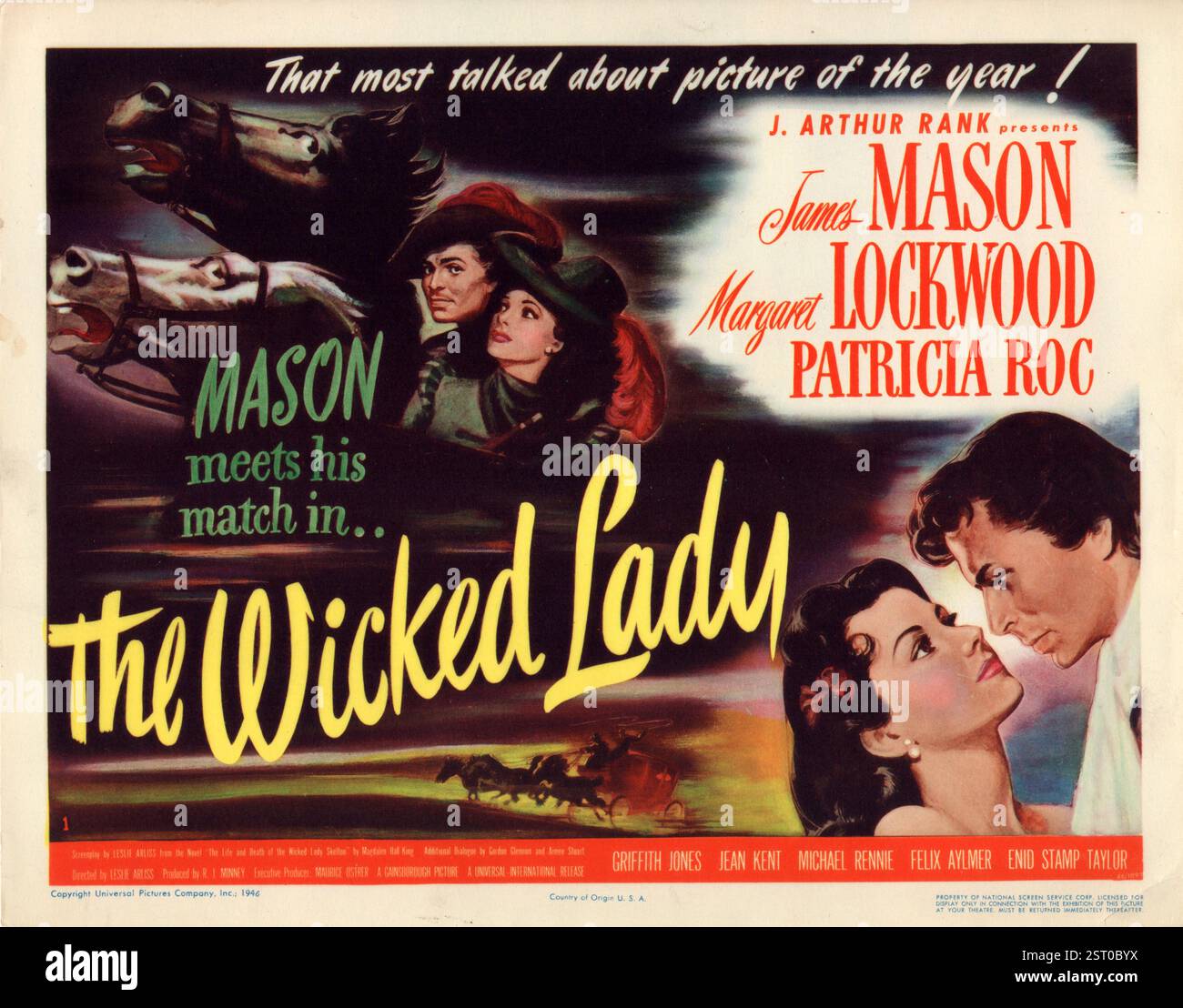 THE WICKED LADY [BR 1945] [L-R] JAMES MASON, MARGARET LOCKWOOD Date ...