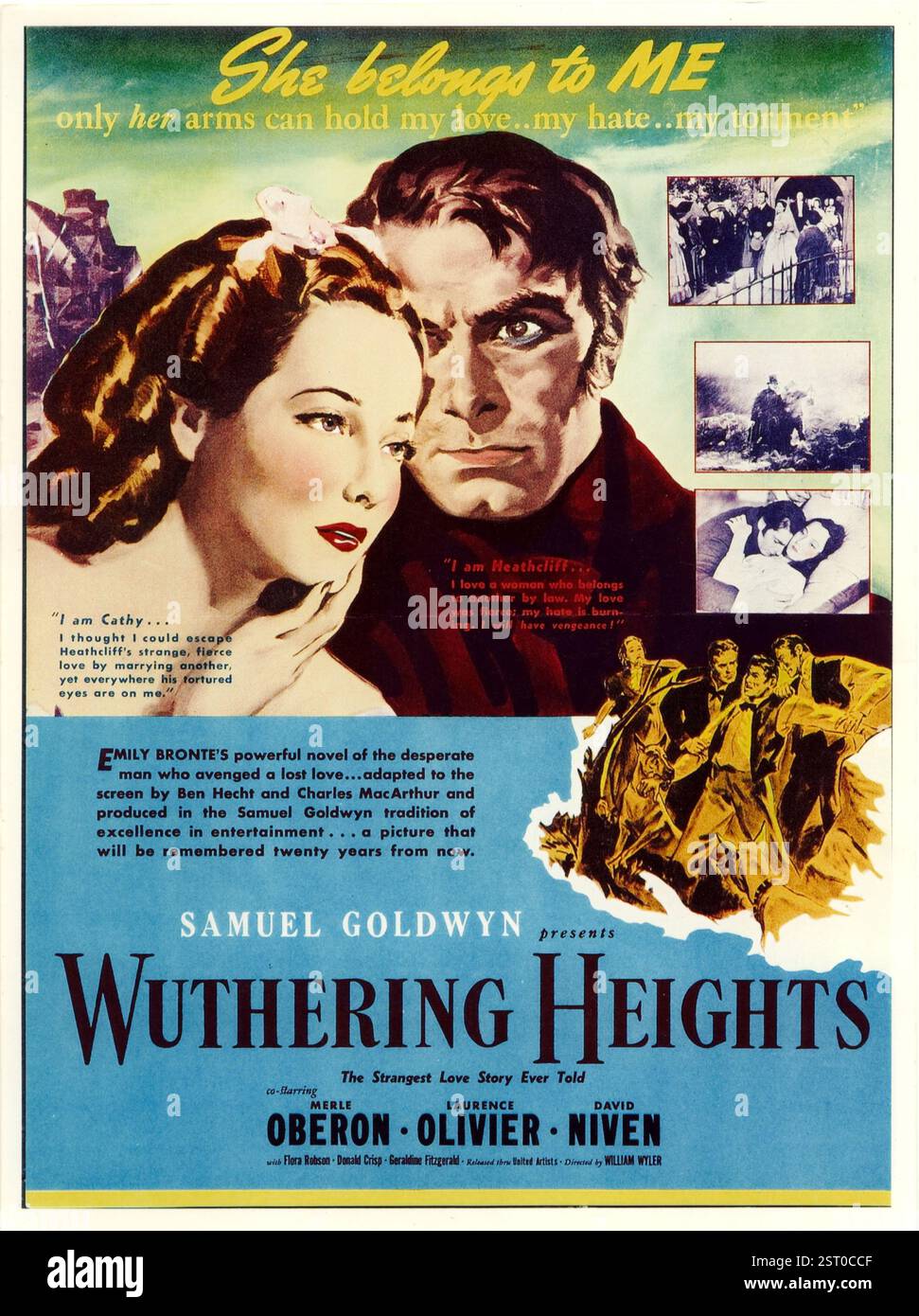 WUTHERING HEIGHTS [US 1939] MERLE OBERON, LAURENCE OLIVIER Date: 1939 Stock Photo - Alamy