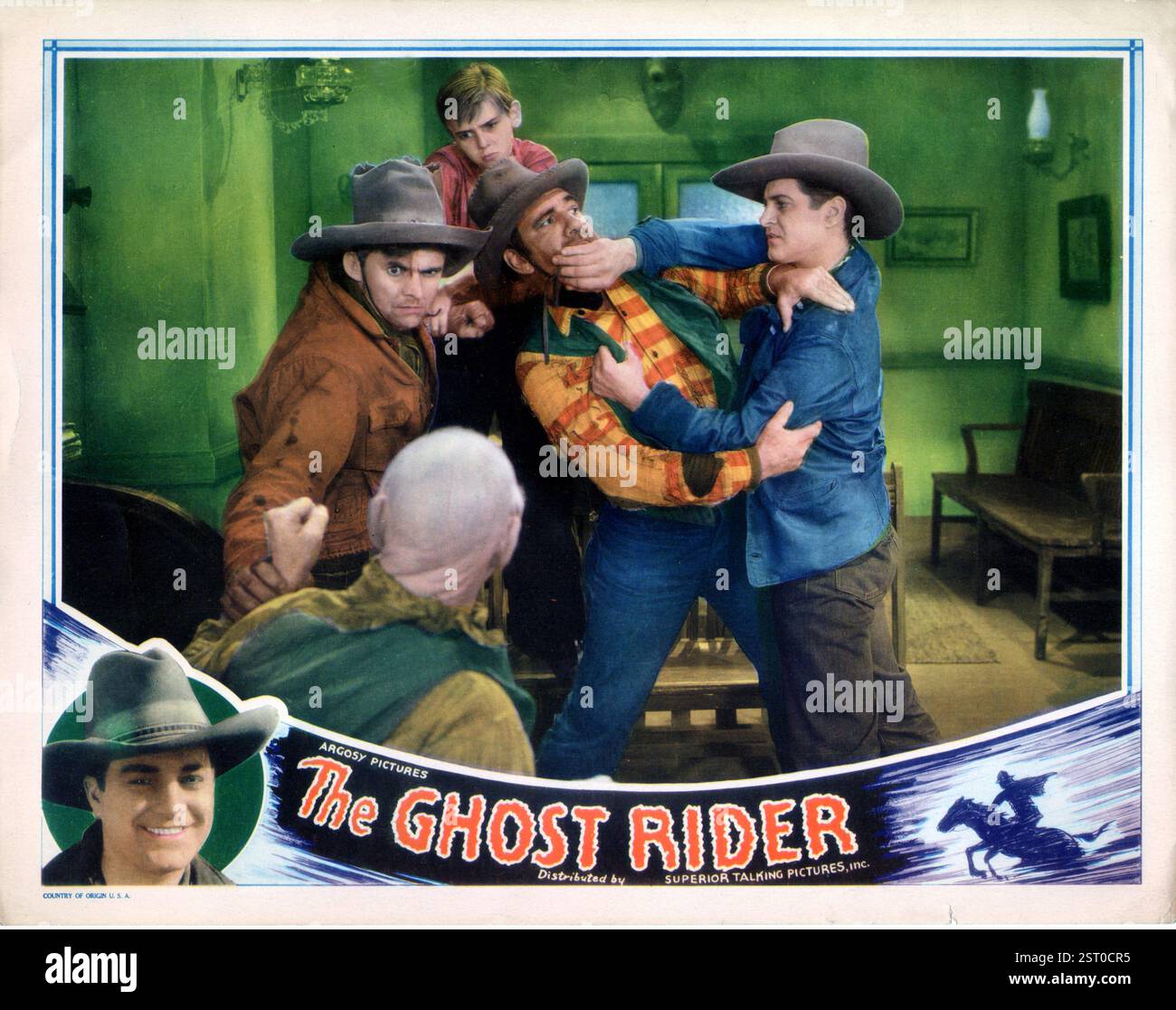 THE GHOST RIDER [US 1935] BOBBY NELSON [child actor rear], REX LEASE ...