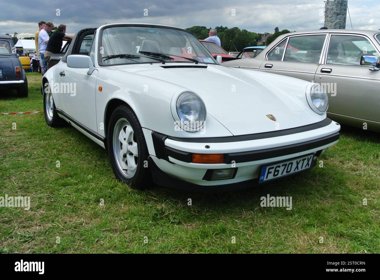 A 1988 Porsche 911 Carrera Sport Targa parked on display at the 49th ...