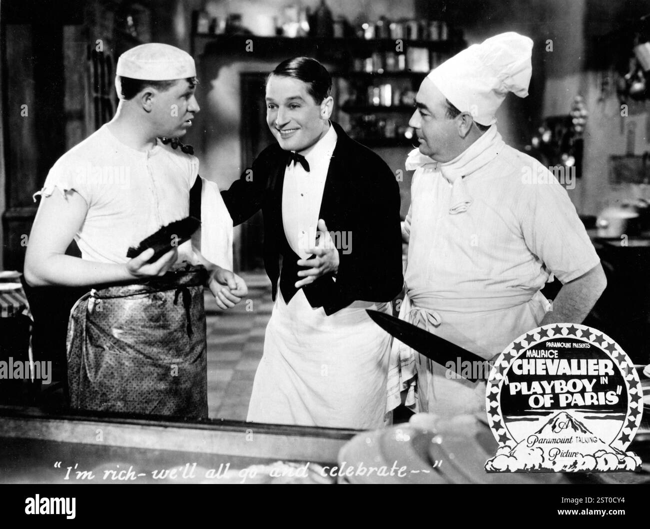 PLAYBOY OF PARIS [US 1930] [L-R] [?], MAURICE CHEVALIER, EUGEN PALLETTE Date: 1930 Stock Photo ...