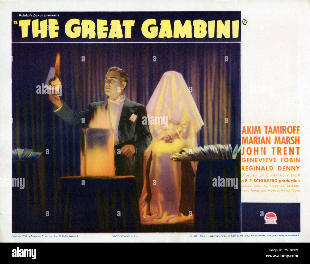 THE GREAT GAMBINI [US 1937] AKIM TAMIROFF Date: 1937 Stock Photo - Alamy
