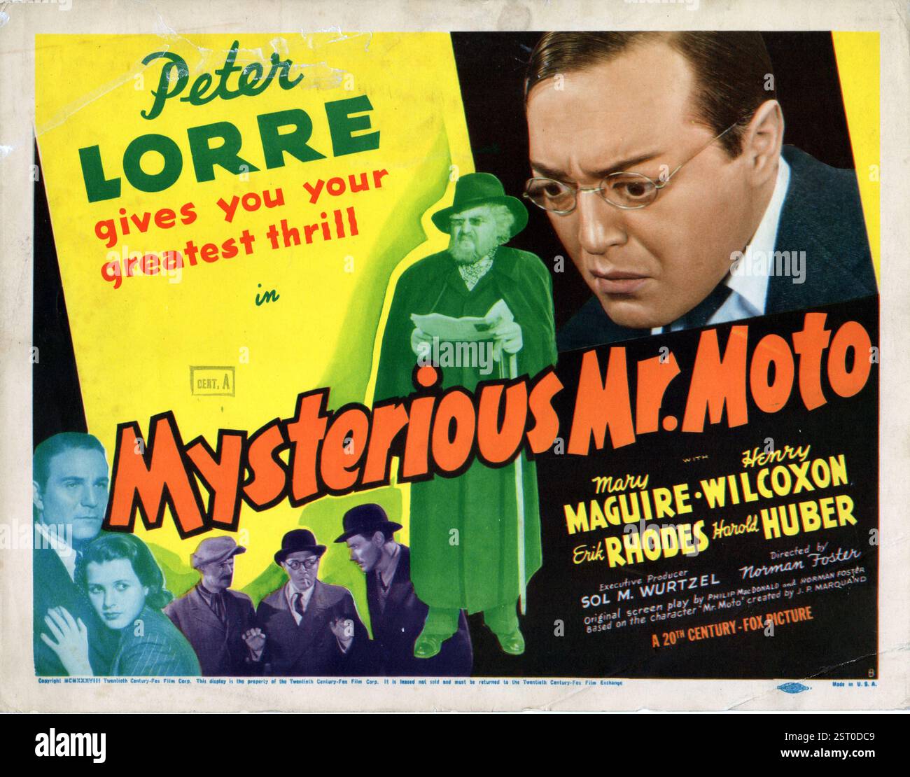 THE MYSTERIOUS MR MOTO [US 1938] PETER LORRE as Mr Moto Date: 1938 ...
