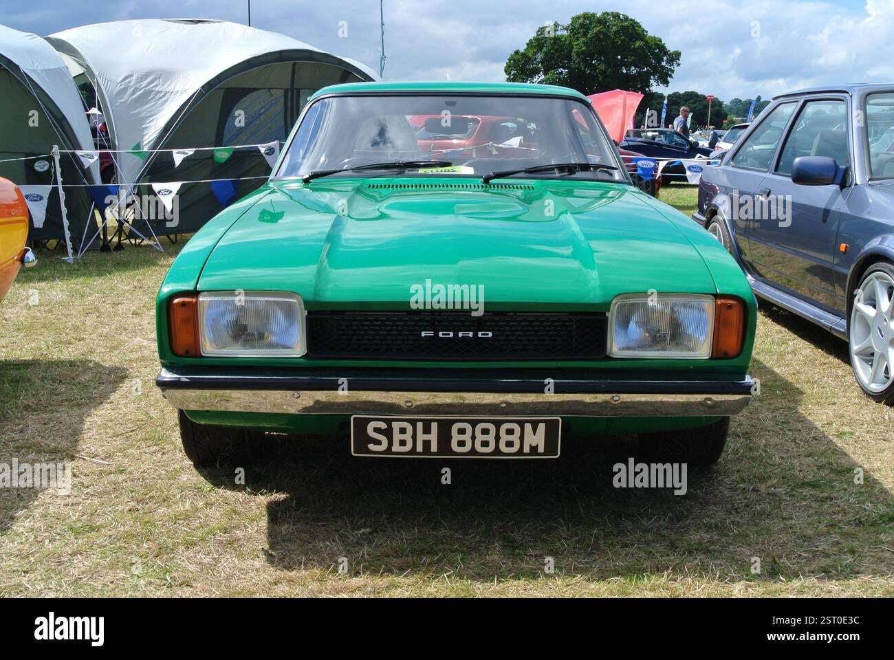 A 1974 Ford Capri parked on display at the 49th Historic Vehicle ...